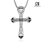 Mens Vintage Cross Pendant Religious Necklace Punk Jewelry Silver Box ...