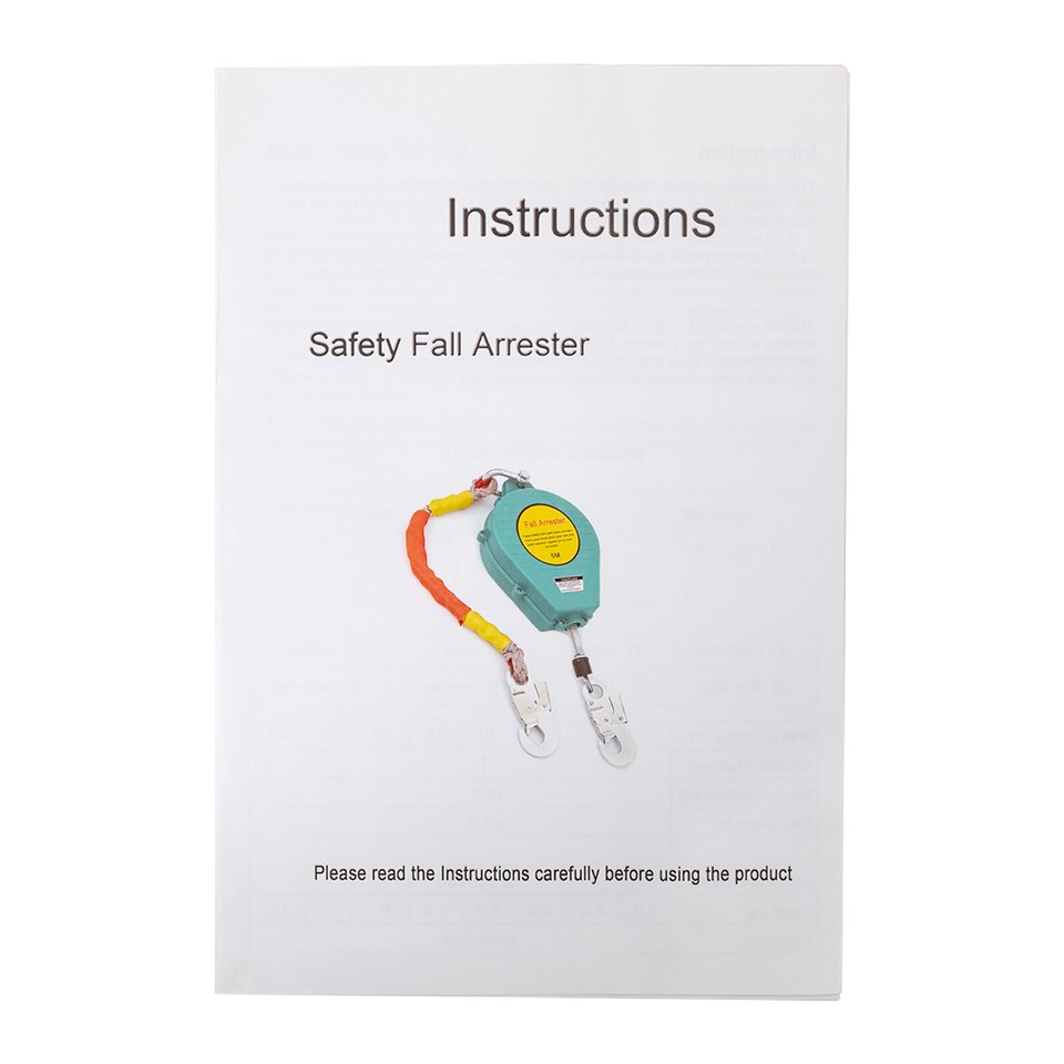 Safety Fall Arrester Double Disc Brake System 49.2ft Rope Work Load 330 ...