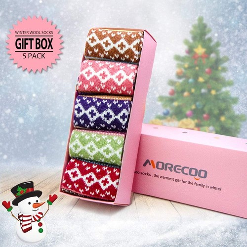 MORECOO Wool Socks for Women - Stocking Stuffers Gifts for Women ...