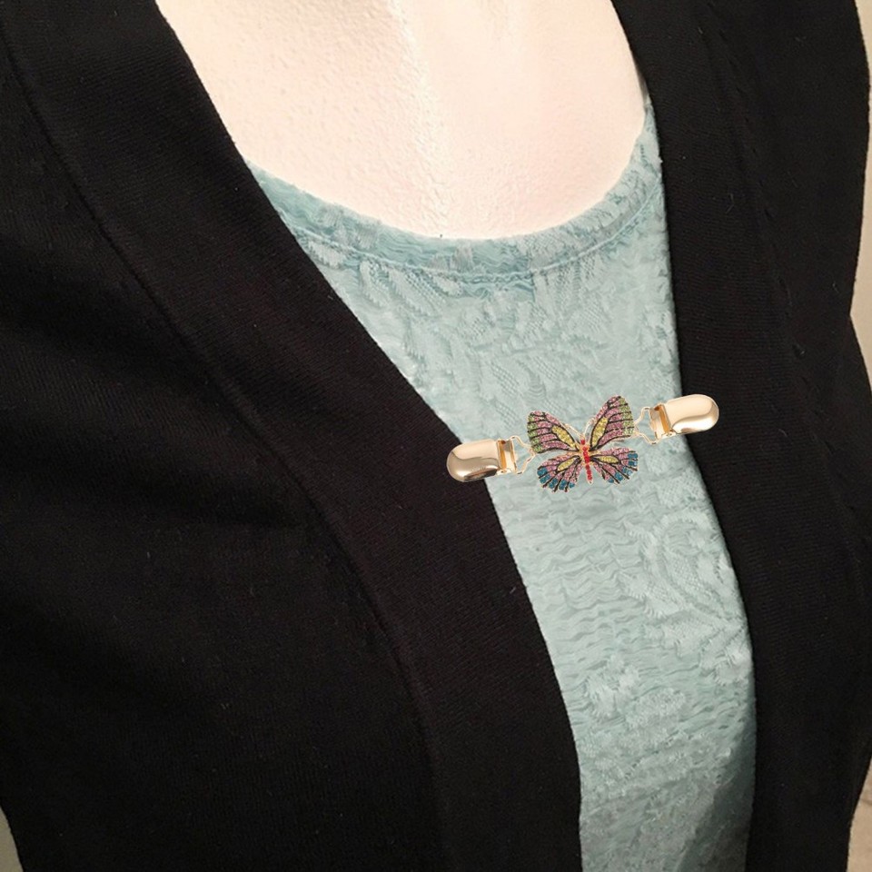 Butterflies Brooch Shawl Clip Women Clips Butterfly Cinch Scarf Clasp ...