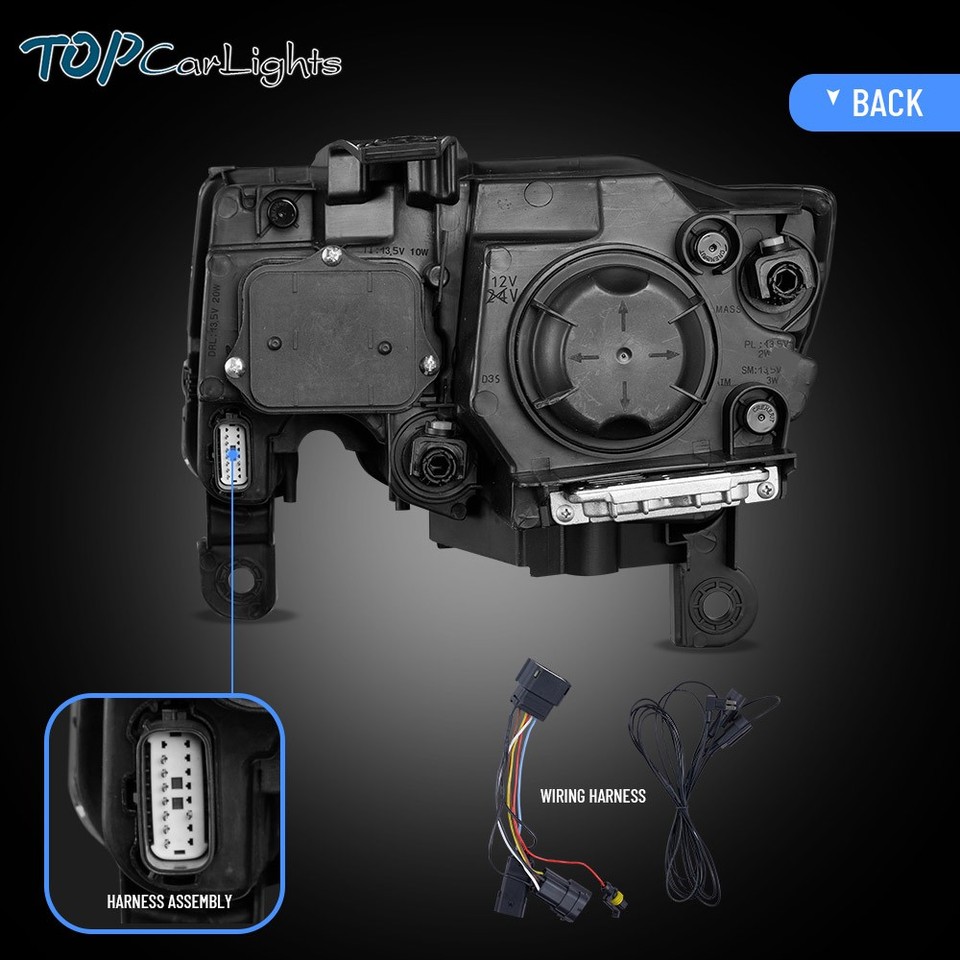 Pair LED 3Projector Headlights Set For 2014-2022 Jeep Grand Cherokee W ...