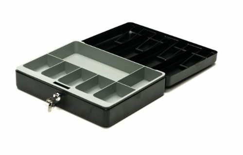 SentrySafe Cash Box, Deluxe Locking Safe Box With Money Tray, Medium ...