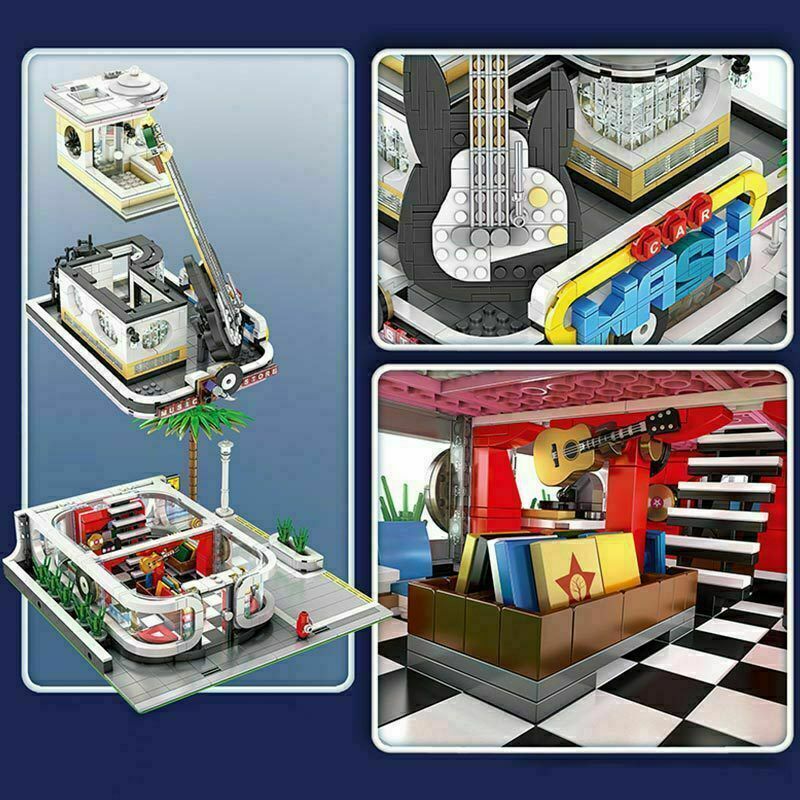 Building Blocks City Set MOC Car Wash Shop W/Lights Model DIY Toy | eBay UK