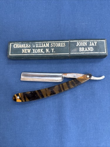 Vintage Straight Razor Faux Tortoise Shell Handle Blade Marked Sweden ...