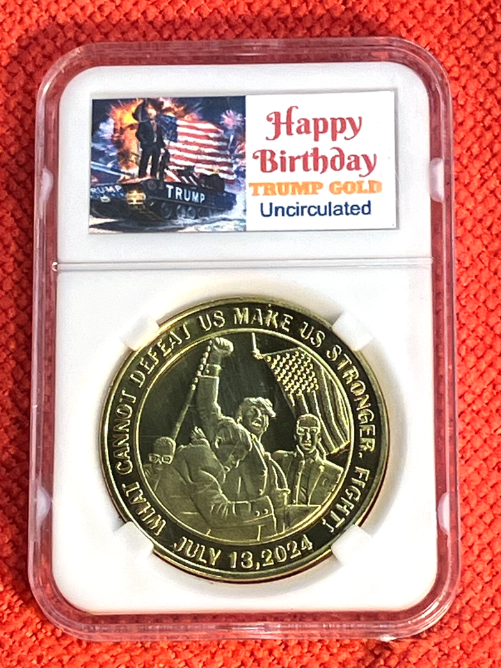 2025 GOLD Clad Bitcoin "Trump Gold", Fight, Fight, Fight Keepsake fun ...