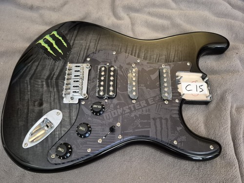 Monster Energy Squier Fender Stratocaster Strat Guitar Body Black ...