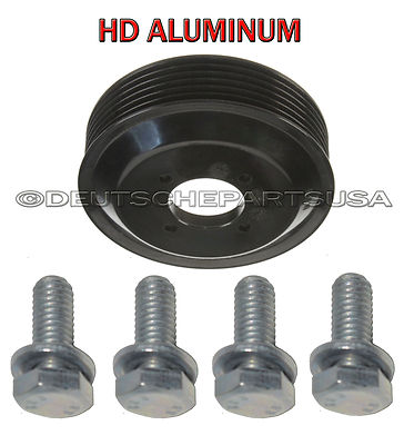 ALUMINUM HD Water Pump Pulley + BOLTS fr BMW E60 E65 E66 E70 X5 ...