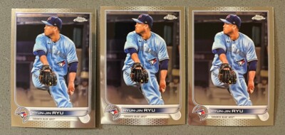 Hyun-Jin Ryu (3x) Lot 2022 Topps Chrome MLB #122 Base Card Toronto Blue ...