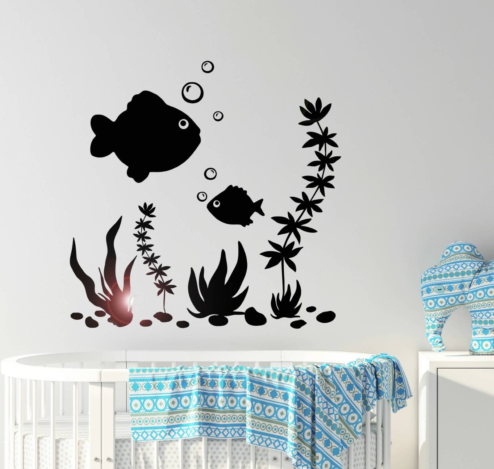 Vinyl Wall Decal Fish Aquarium Marine Art Sea Ocean Underwater Stickers ...