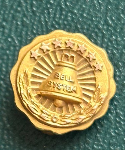 RARE Vintage Bell System 7 Star 35 Year Service Pin 1/20 10K Gold ...