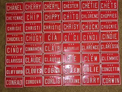 U S A Mini Bike Bicycle Vanity Metal Red License Plate Sign Cherry ...