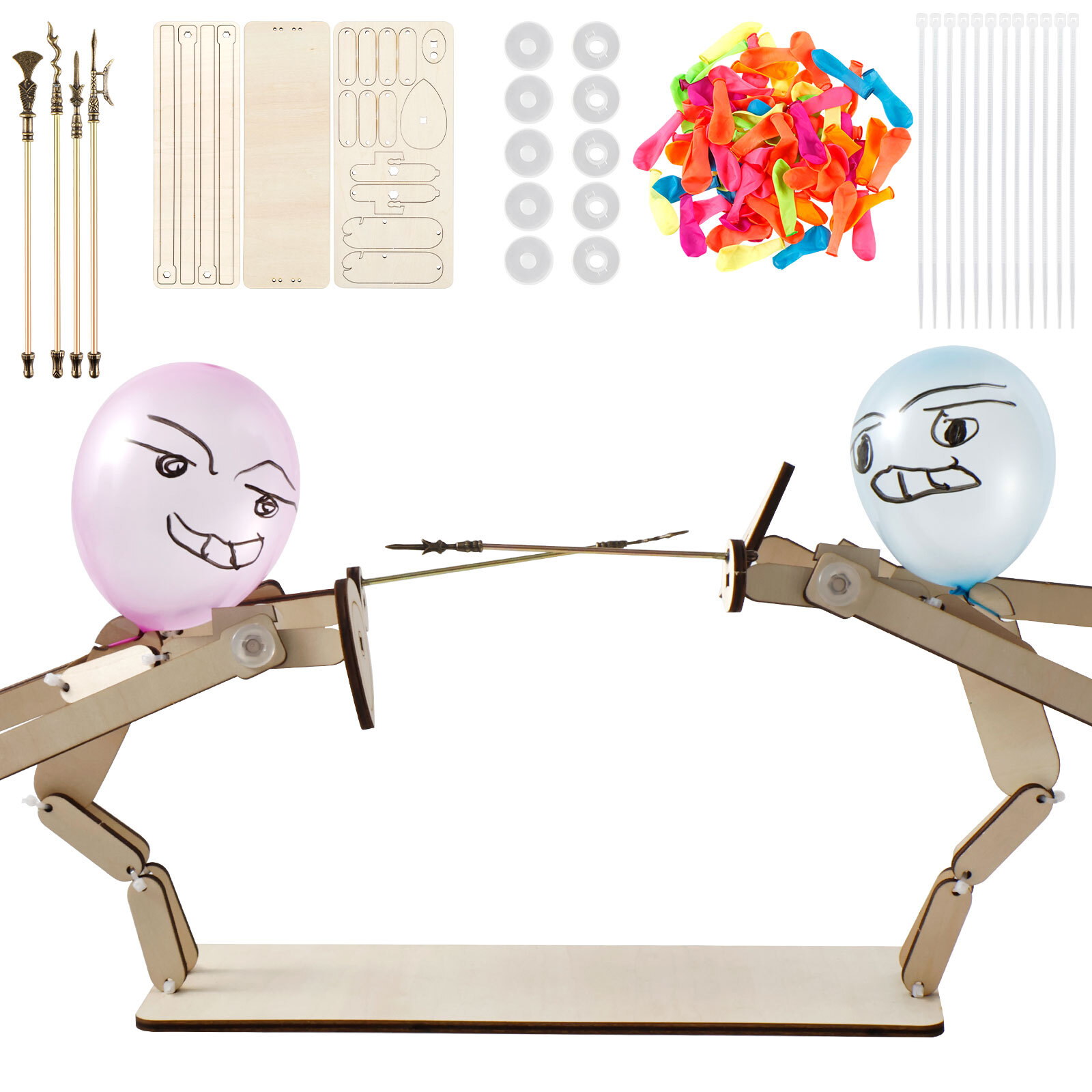 Balloon Bamboo Man Battle for 2 Players Exciting Balloon Fencing Puppet ...