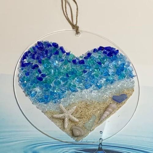 Shell Sea Glass Sun Catcher Acrylic Beach Ornament | eBay Australia