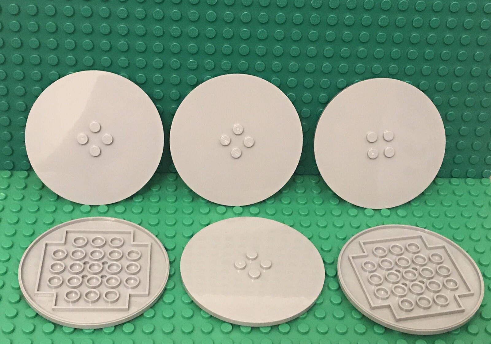 Lego 6 Pieces Light Bluish Gray 8x8 Round Tile With Four Studs | eBay