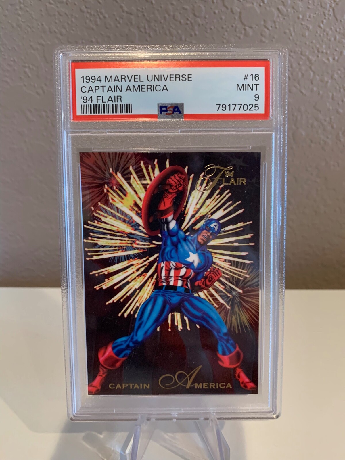 1994 Marvel Universe Flair #16 Captain America- PSA 9 Mint | eBay