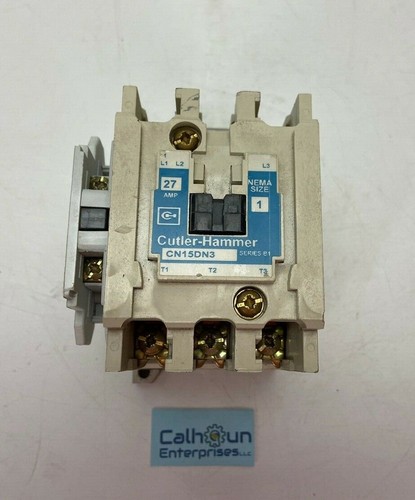 Cutler-Hammer CN15DN3 NEMA Size 1 Series B1 Starter Contactor 27 AMP ...