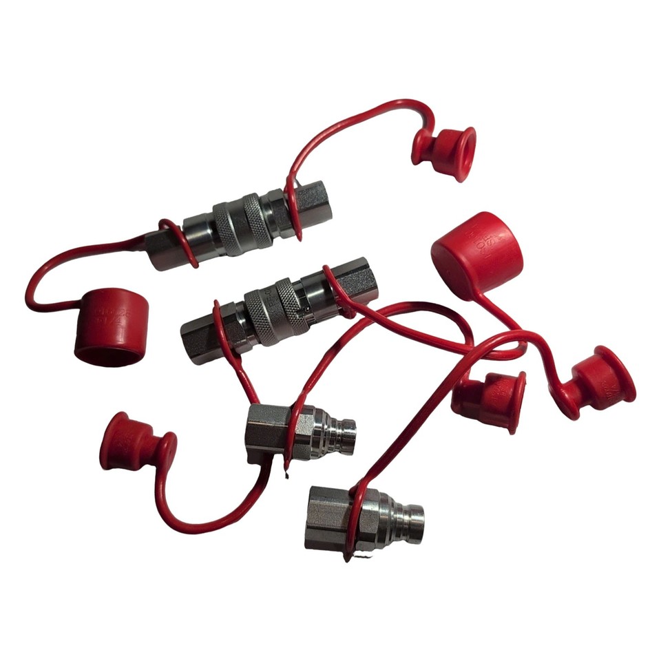 Chinese Mini Excavator Hydraulic Quick Connects Flat Face Set 1/4" M14 ...