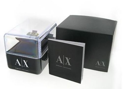 Armani Exchange AX1601 Grey Dial Leather Strap Chronograph Men's Watch ...