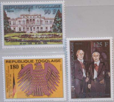 TOGO 1989 2124-26 A 1523-25 40th Ann Federal Republic of Germany Wappen ...