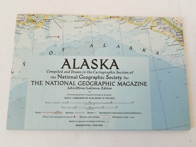National Geographic Magazine Issue June 1956 Alaska Map | eBay