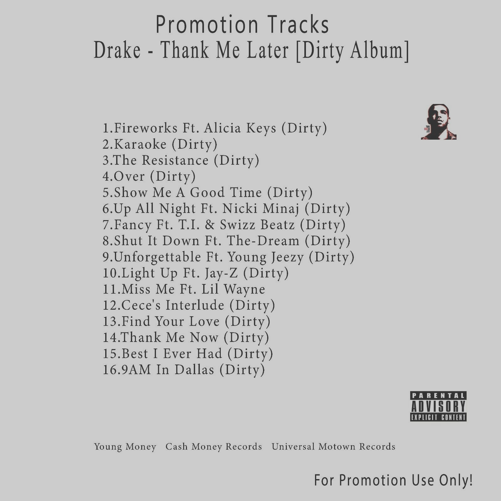 Drake Thank Me Later Album Cover Explicit