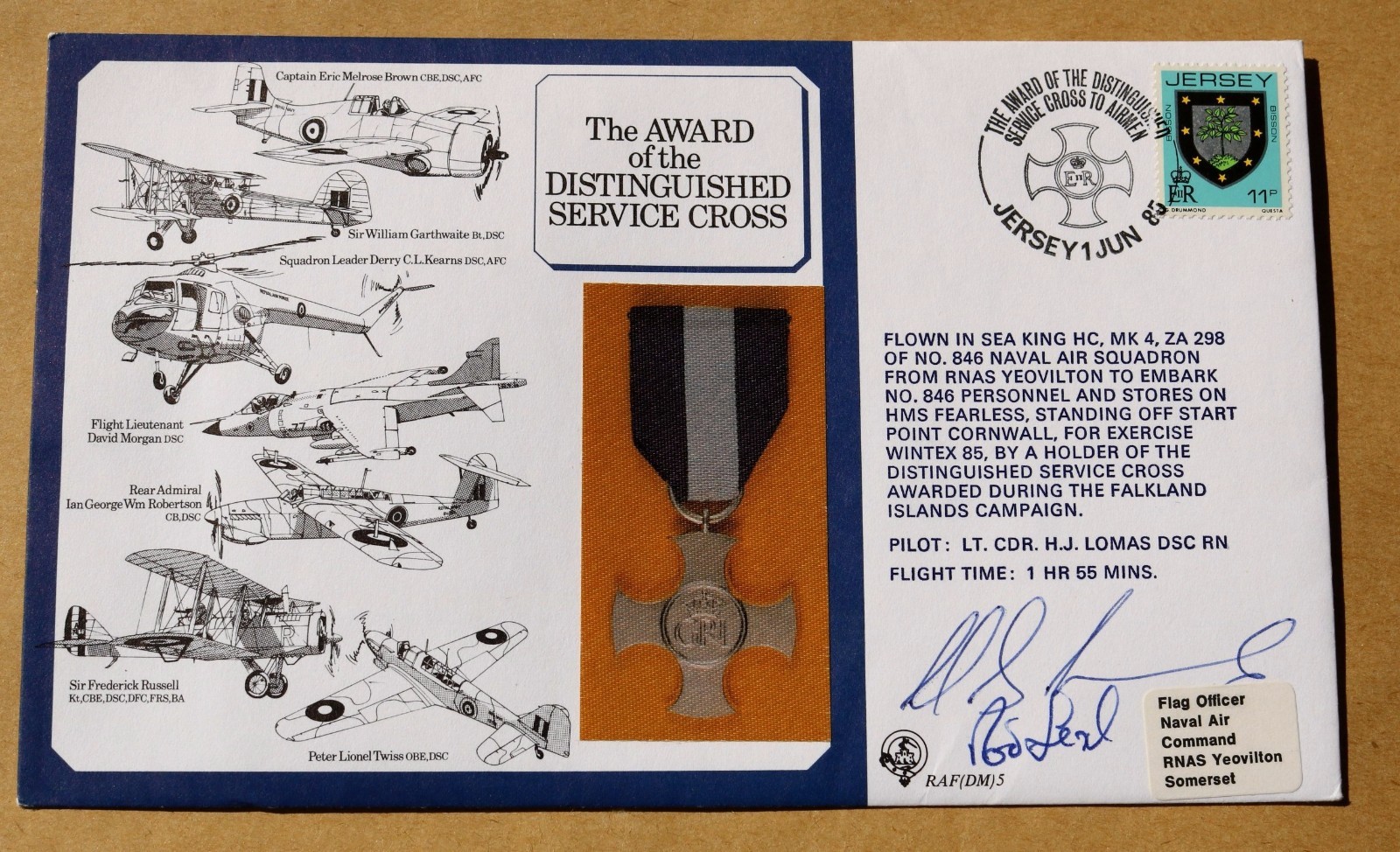 AWARD OF THE DISTINGUISHED SERVICE CROSS 1985 COVER SIGNED VC WINNER ...