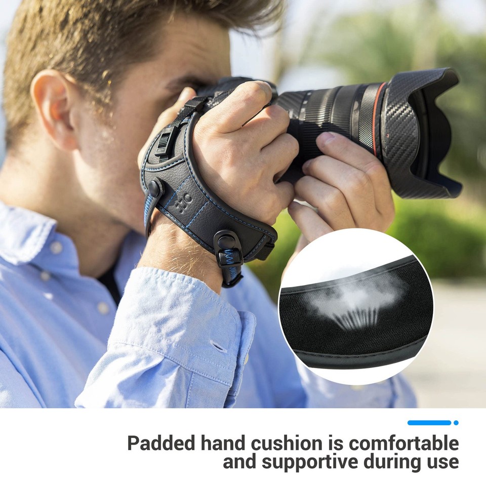 Deluxe Microfiber Camera Hand Strap, Secure Padded Camera Holder Wrist ...