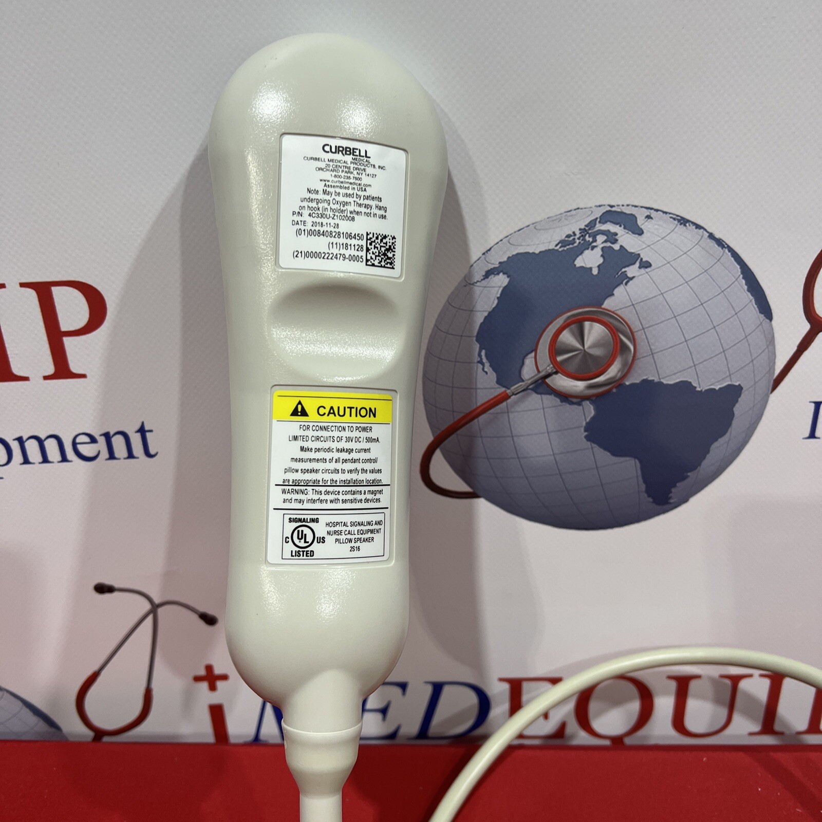 Curbell Gen 4 Pillow Speaker Nurse Call Remote Part No. 4C330U-Z102008 ...