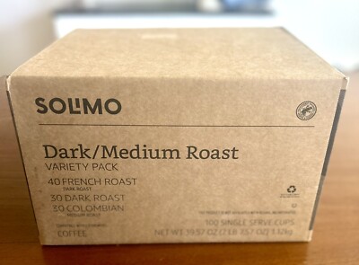 Solimo Colombian Dark &Medium Roast Variety Coffee Pods, 100 single ...