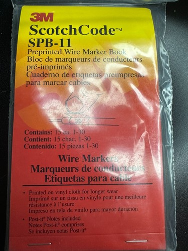 3M SPB-11 SCOTCH CODE PREPRINTED WIRE MARKER BOOK | eBay