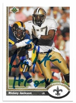 RICKEY JACKSON Autographed Signed 1991 Upper Deck card #482 New Orleans ...