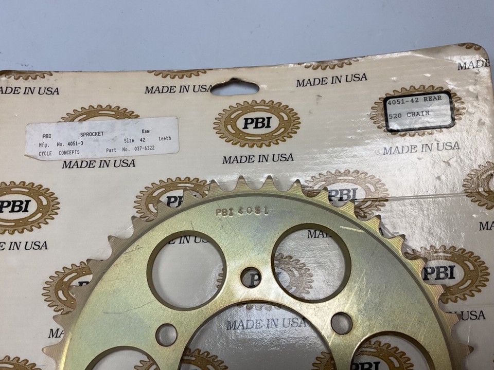 PBI Sprockets Rear Back Sprocket Aluminum PBI 4051-42 Kawasaki 42 Tooth ...