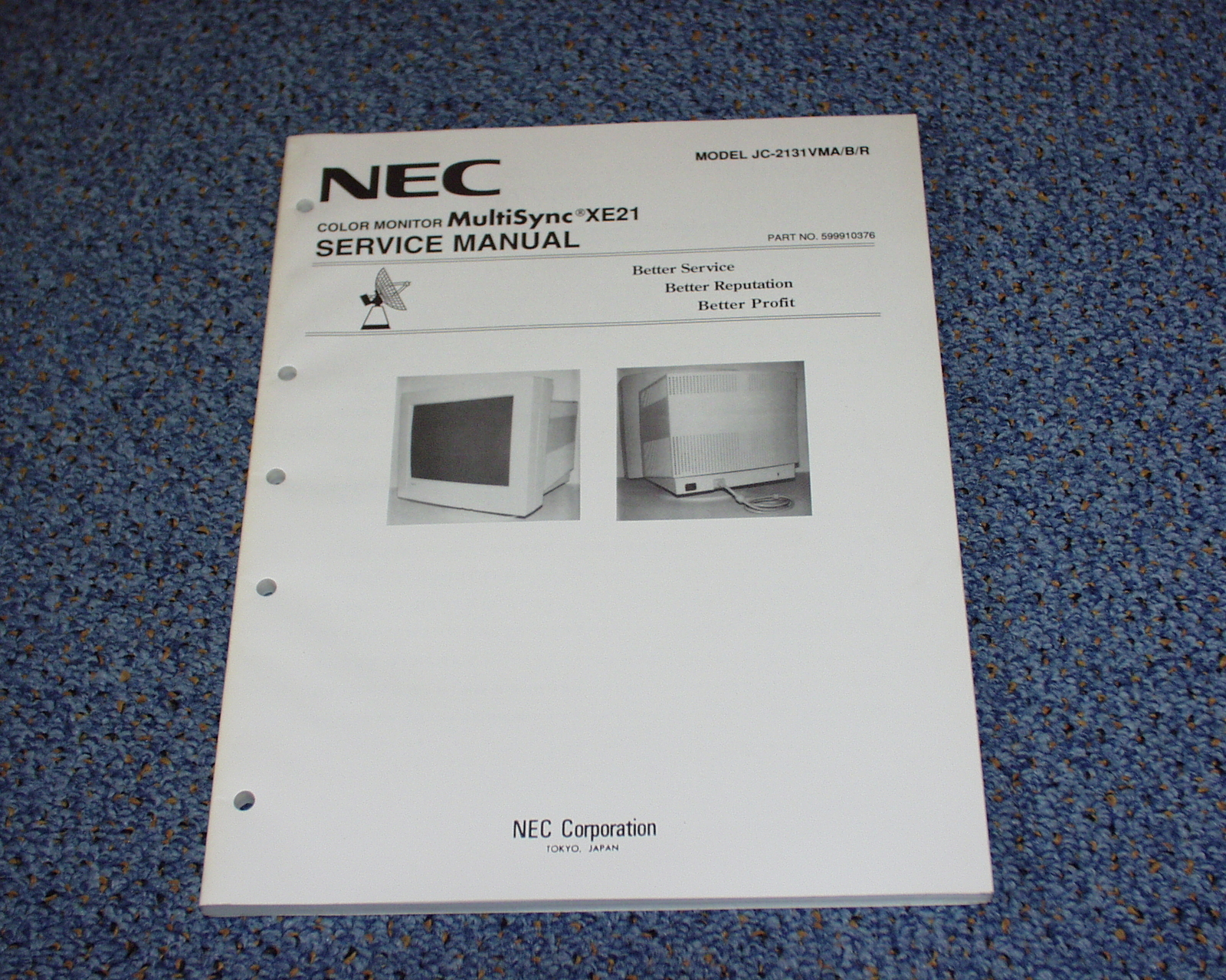 NEC Service Manual Multisync XE21 Computer Display Monitor JC-2131VMA ...