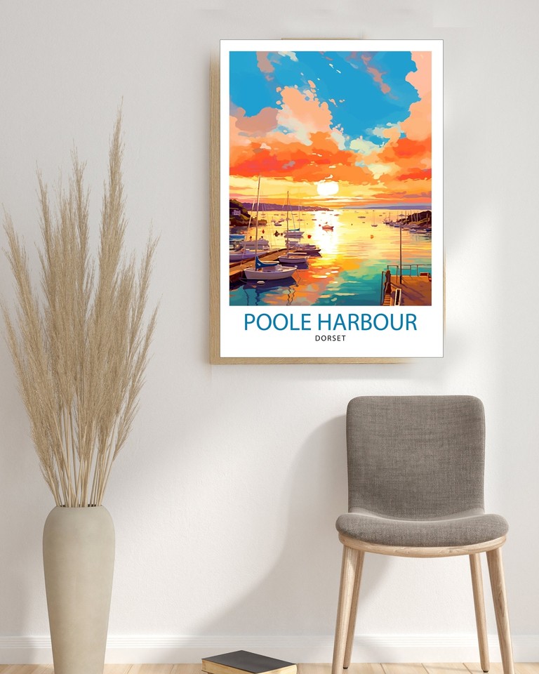 Poole Harbour Dorset Travel Poster Poole Harbour | eBay UK