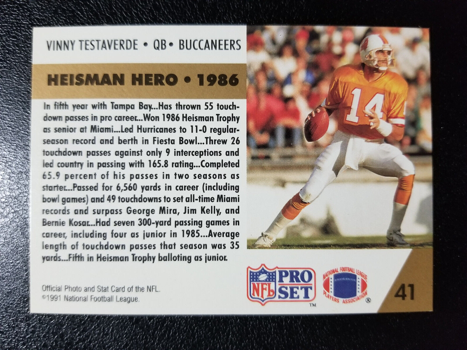 1991 Pro Set - Heisman Hero #41 Vinny Testaverde for sale online | eBay