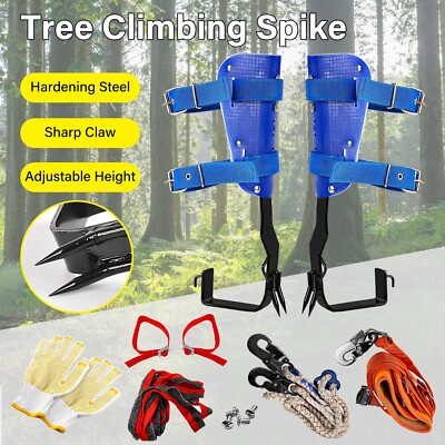 Tree Spikes Adjustable Height Pole Tree Climbing Spurs Steel w/2 ...