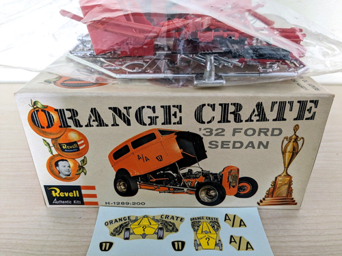 RARE! *ORIGINAL VINTAGE REVELL H-1289 ORANGE CRATE 32 FORD KIT *SEALED ...