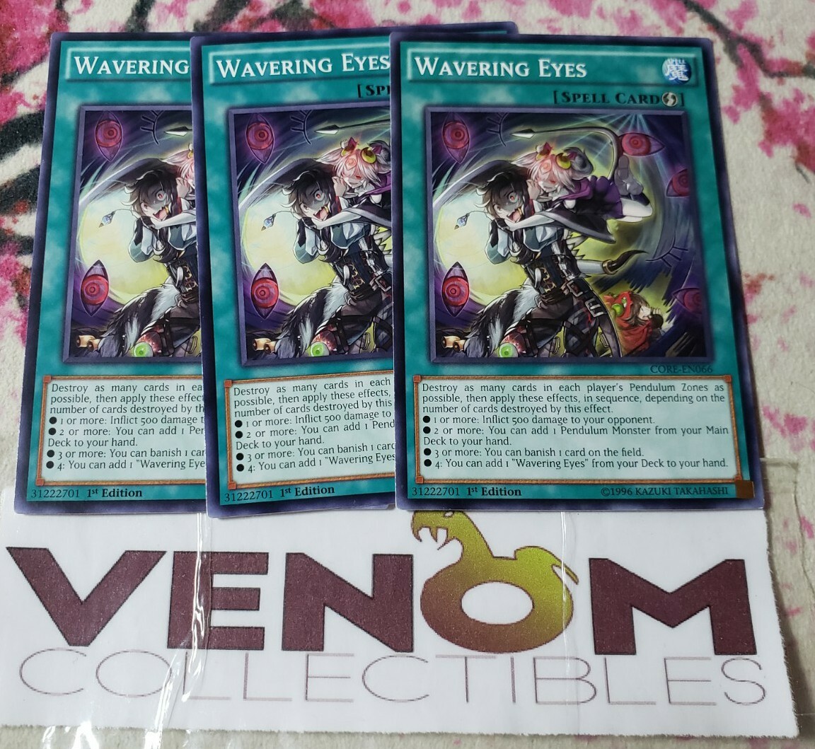 3x (M/NM) - Wavering Eyes - CORE-EN066 - Common - 1st Edition YuGiOh | eBay
