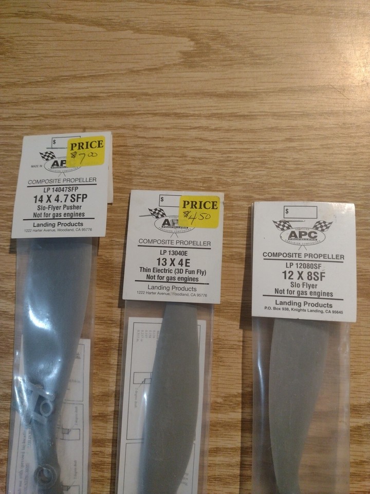 APC & PARKZONE SLOW FLYER RC PLANE PROPELLER | eBay