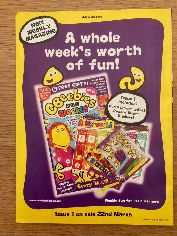 CBeebies Magazine Sample Issue 2006 - Charlie and Lola, Tweenies ...