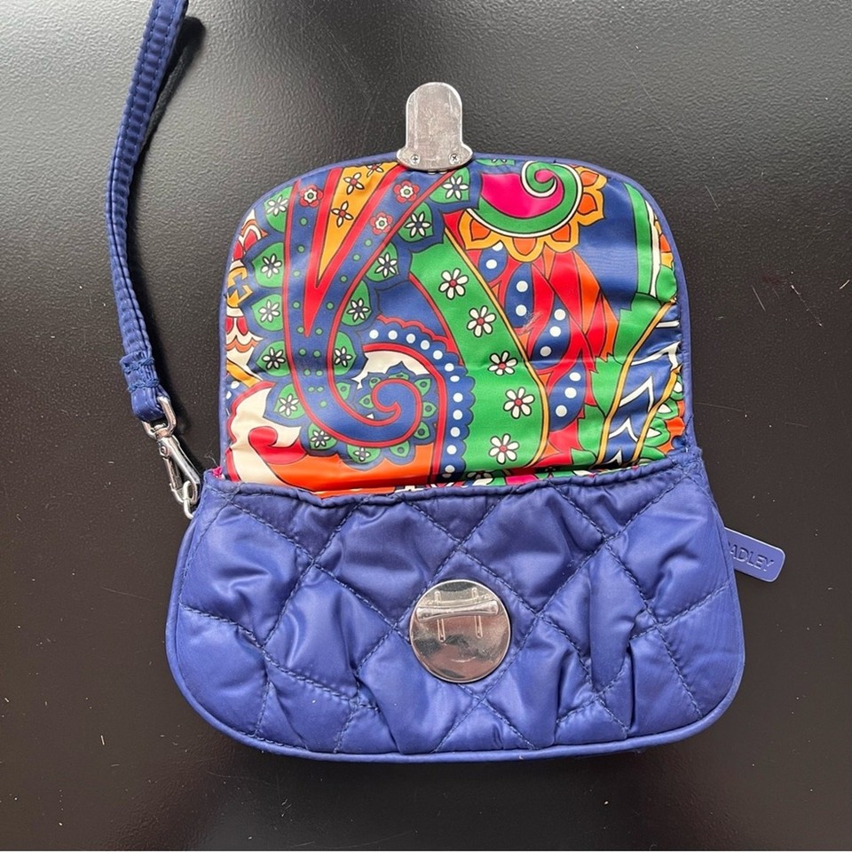Vera Bradley Quilted Puffy Blue Wallet Wristlet Mini Bag Preppy Twee | eBay