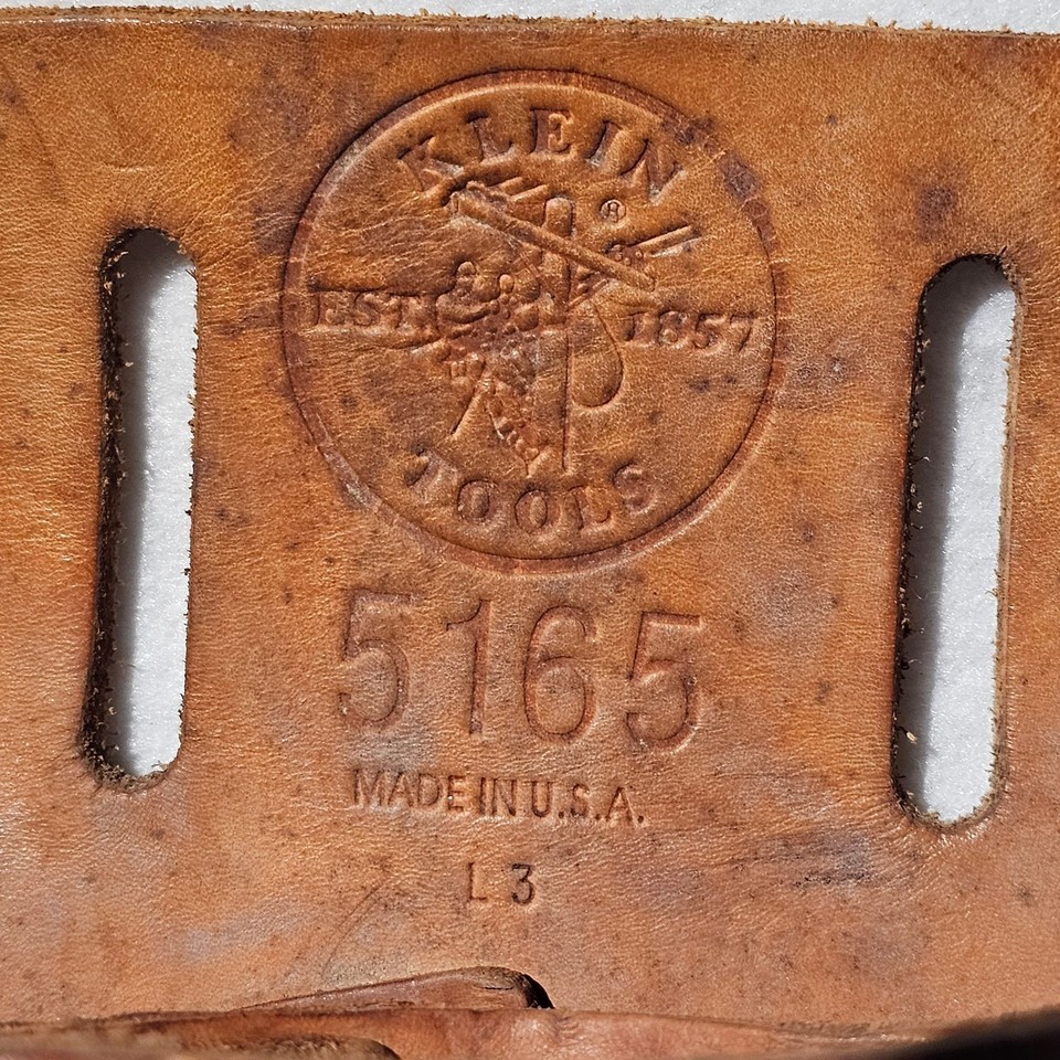 Klein Tools 5165 Leather Tool Pouch USA Made Vintage Electrician | eBay