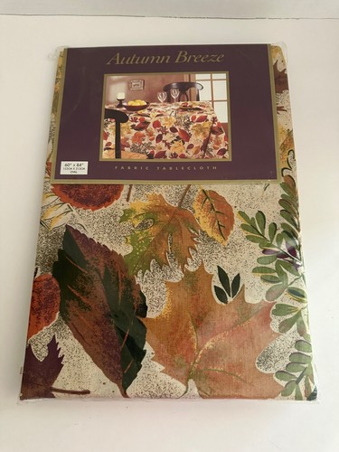 Avon Autumn Breeze Fabric Tablecloth 60”x 84” Oval Multi Color Fall ...