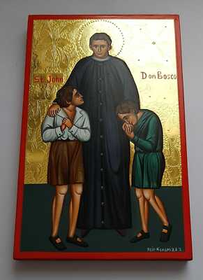 Hl. Johannes Bosco Priester IKONE handgemalt Gold Icon Icone St.John ...