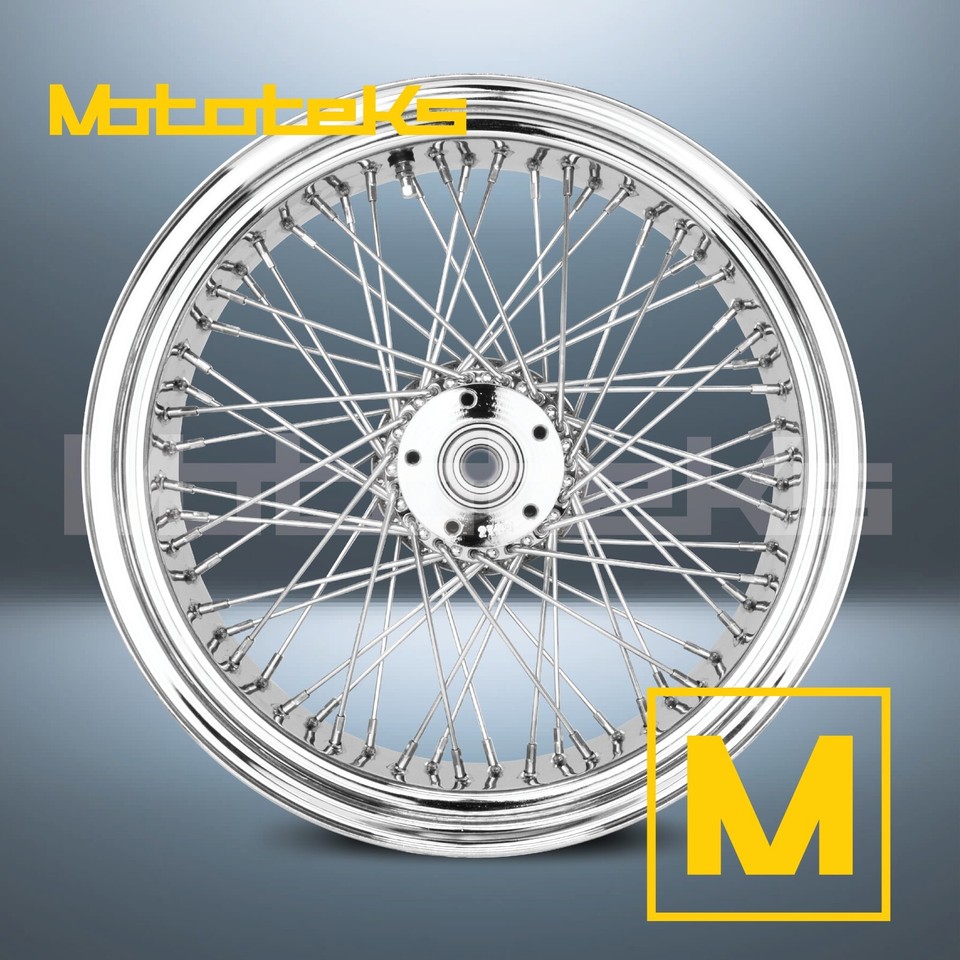 18" 18X4.25 60 SPOKE WHEEL STAINLESS FOR HARLEY SOFTAIL REAR RIM WHITE ...