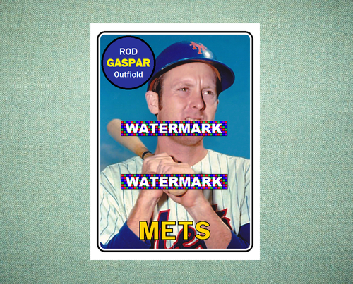 Rod Gaspar New York Mets 1969 Style Custom Baseball Art Card | eBay