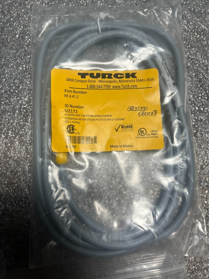 NEW IN BAG TURCK RK 4.4T-2 4.4T Cordset U2445 | eBay