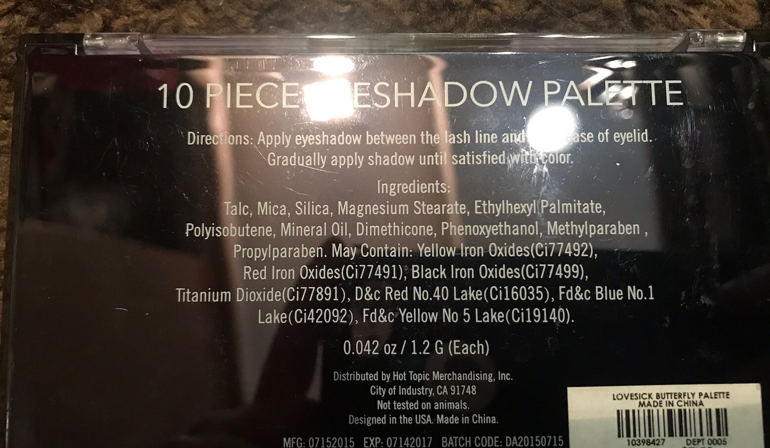 HOT TOPIC LOVESICK EYESHADOW PALETTE NEW OFFICIAL RARE EMO GOTH PUNK ...