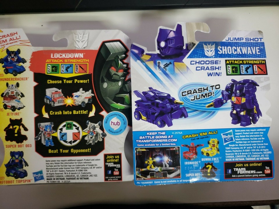 Transformers Bot Shots Battle Game Figure Lockdown B008 Shockwave B003 ...
