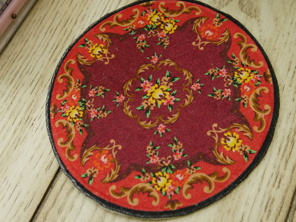 Red Burgandy Gold Green Beautiful Round Miniature Dollhouse Rug 1:12 | eBay